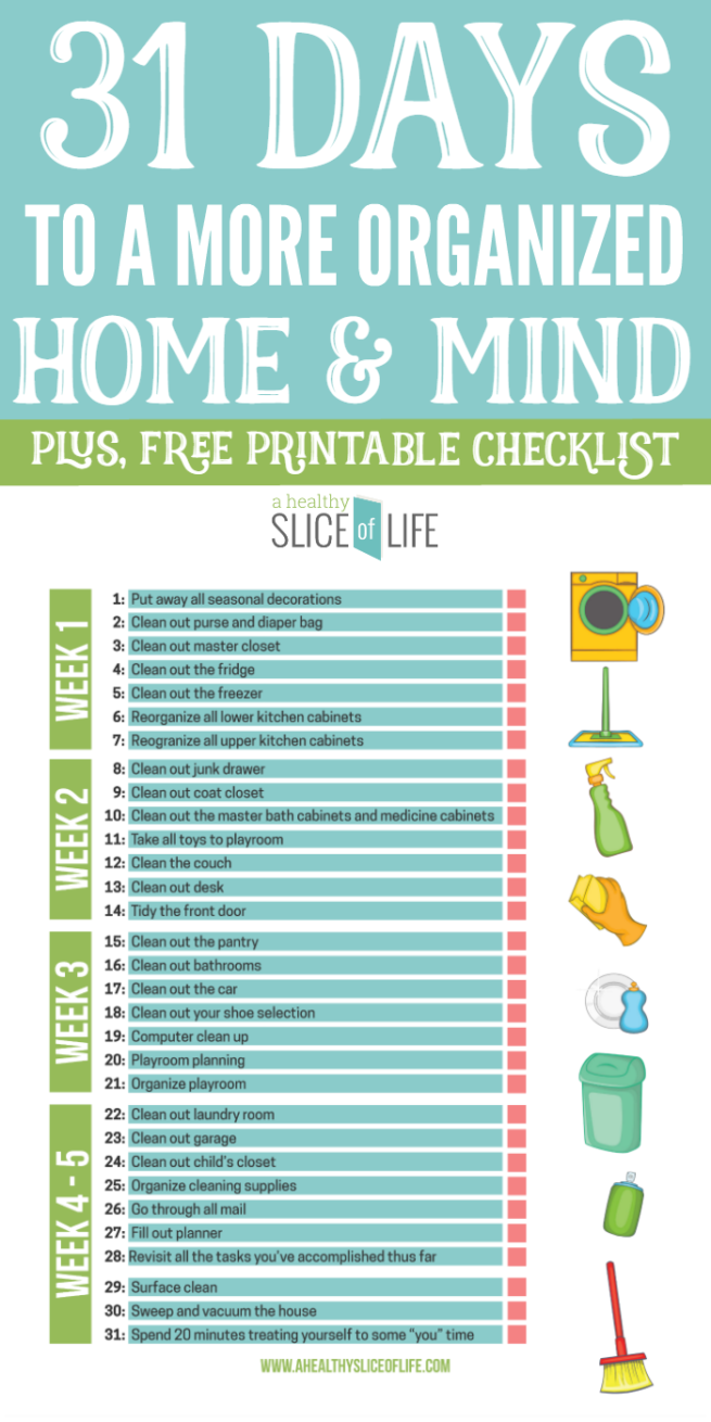 31 Days to a More Organized Home & Mind - A Healthy Slice of Life