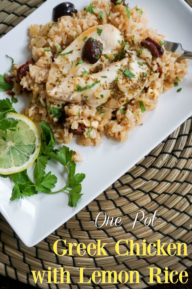 One Pot Greek Chicken with Lemon Rice - A Healthy Slice of Life