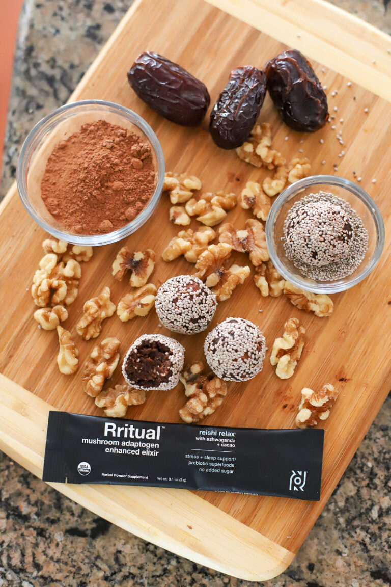 Reishi Relax Snack Bites with Ashwagandha & Cacao - A Healthy Slice of Life
